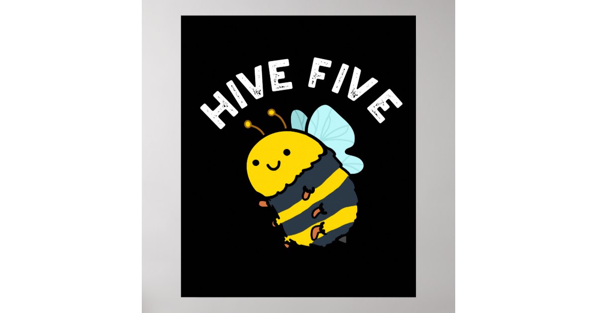 Fünf lustige High Five Been Pun Dark BG Poster | Zazzle.de