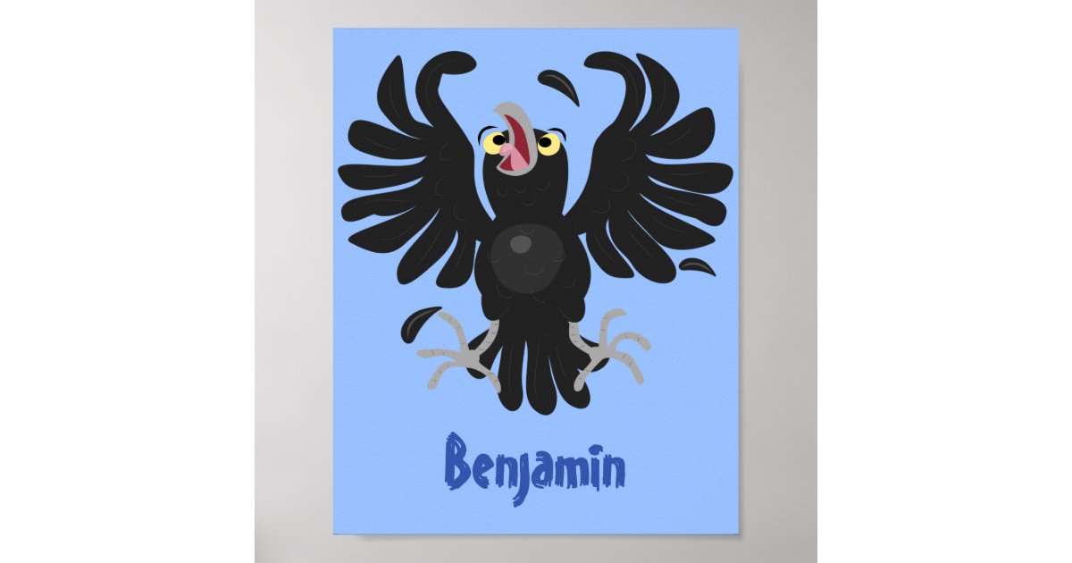 Funny Crave Rabe Cartoon Illustration Poster | Zazzle.de