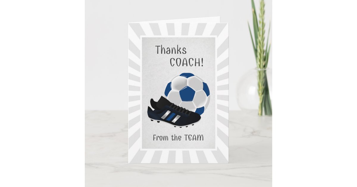 Fußball-Coach dankt Ihnen vom Team Dankeskarte | Zazzle.de