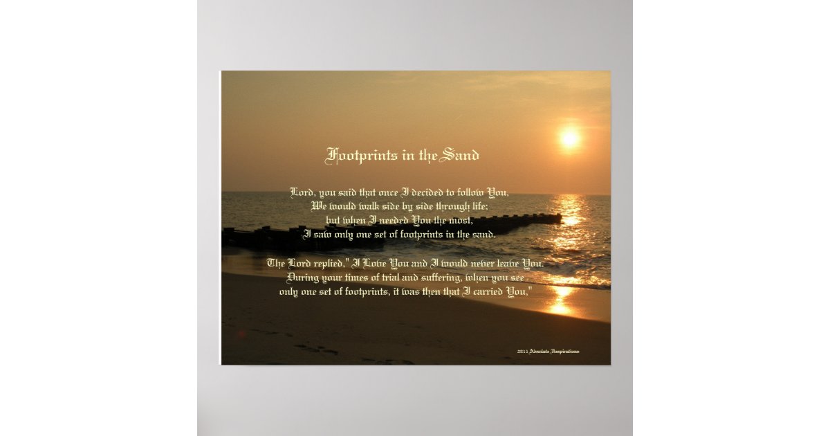 Fußspuren in Sand Gedicht & Print Poster | Zazzle.de