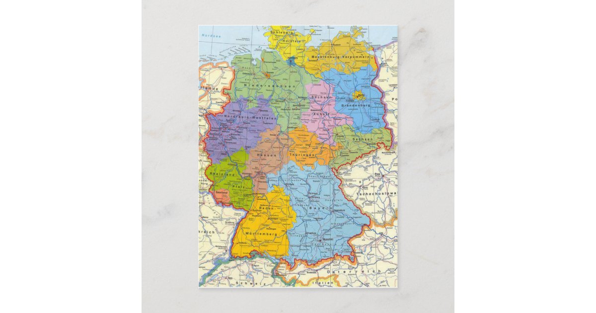 Germany map card 3 postkarte | Zazzle.de