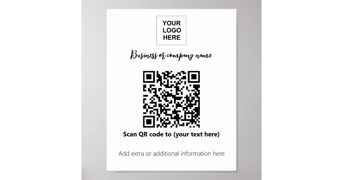 Geschäftsvorlagenlogo QN-Code Poster | Zazzle.de