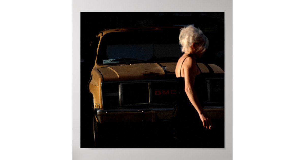 Girl Walking by Old GMC Truck Poster | Zazzle.de