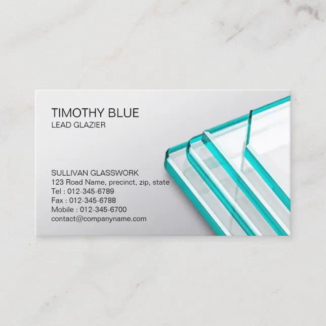 Glazier Glazing Glass Work Business Card Visitenkarte | Zazzle.de