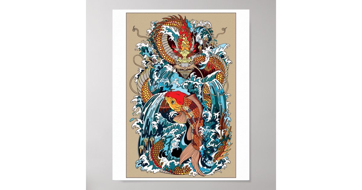 Golden Dragon Gate. Abbildung Poster | Zazzle.de