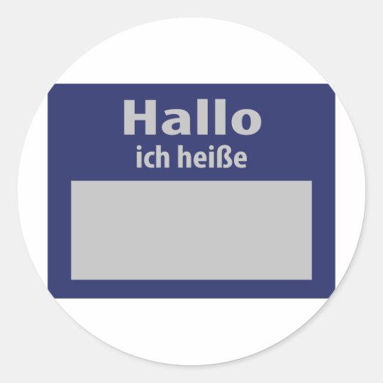 hallo, ich heisse Symbol Runder Aufkleber | Zazzle.de