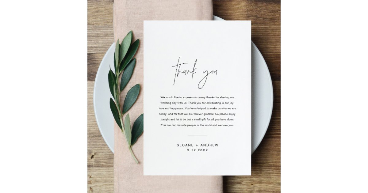 HARLOW Wedding Vielen Dank Letter Napkin Note Card Einladung | Zazzle.de