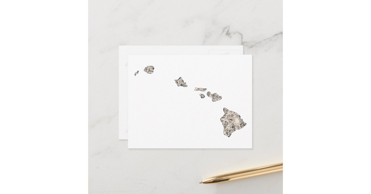 Hawaii Vintag Picture Map Staat Chart Postkarte | Zazzle.de
