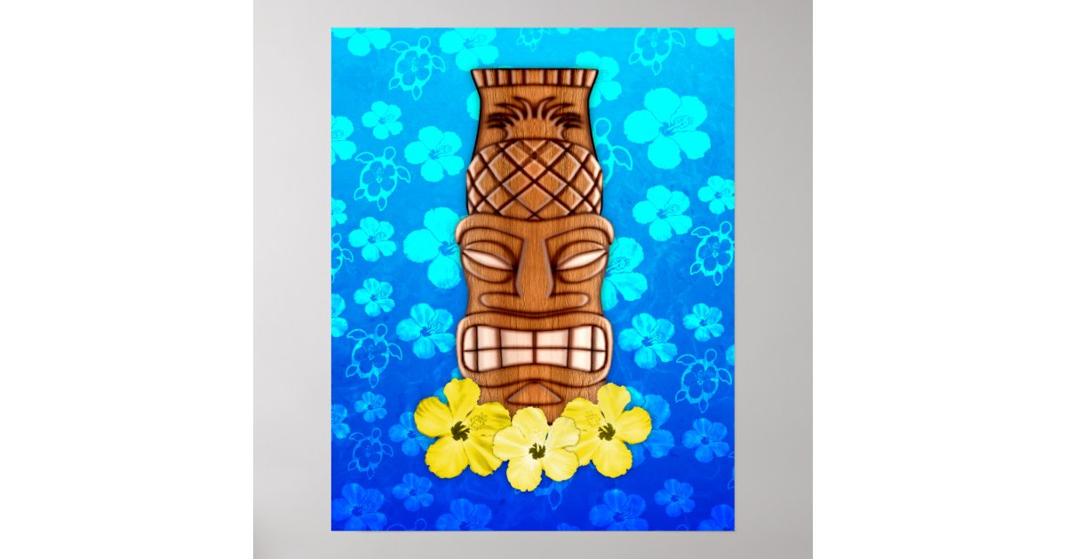 Hawaiian Tiki Mask Poster | Zazzle.de