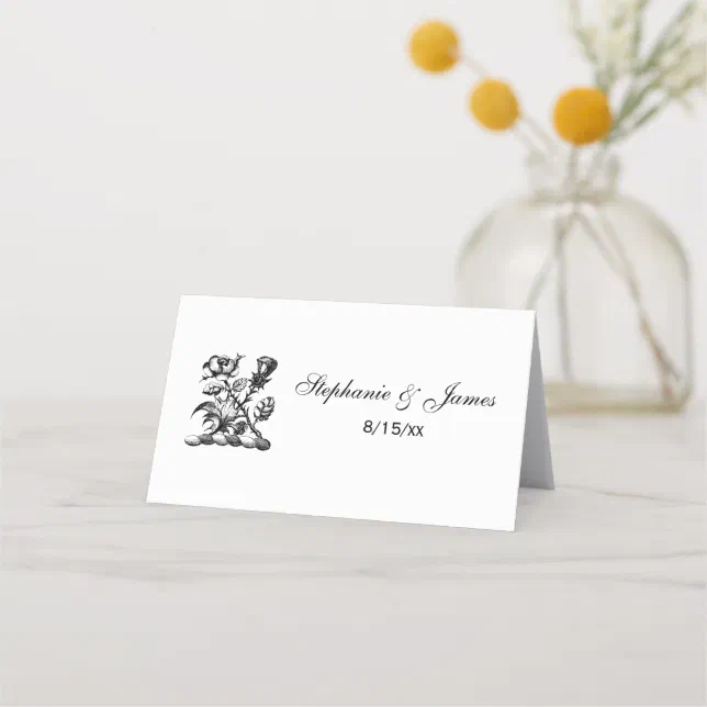 Heraldische Rose und dünne Schicht aus Wappen Embl Platzkarte | Zazzle.de