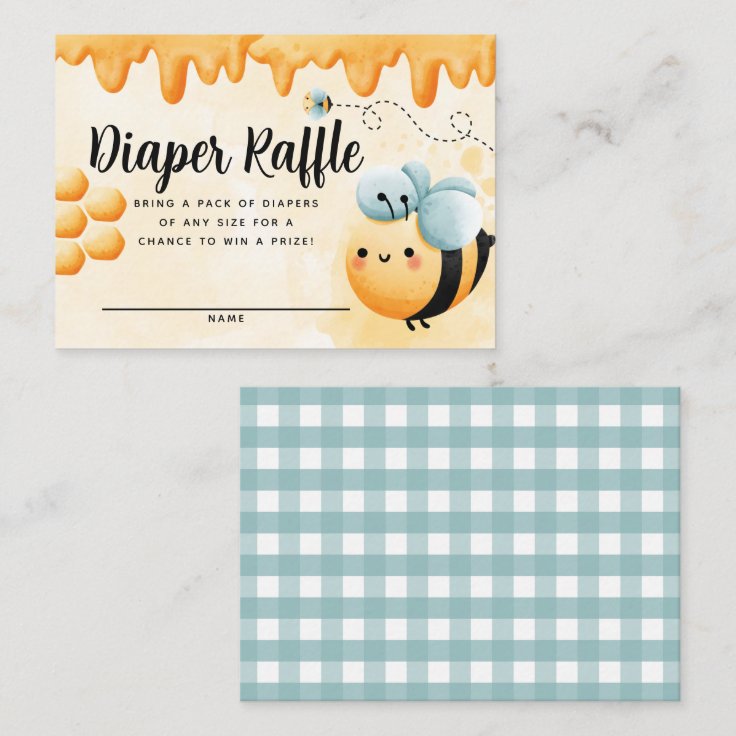 Honey Bee Diaper Raffle Card Beilage Begleitkarte | Zazzle.de