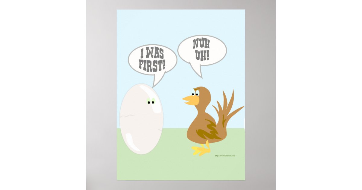 Huhn gegen Ei das Poster! Poster | Zazzle.de