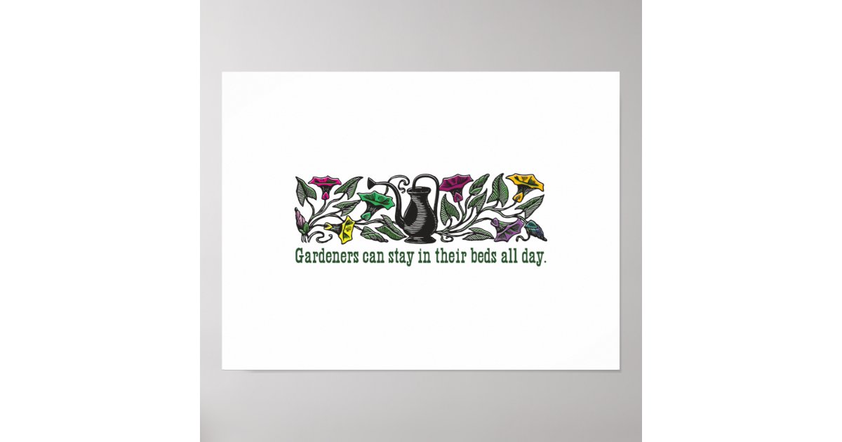 Humorvolle farbige Gärtner-Poster Poster | Zazzle.de