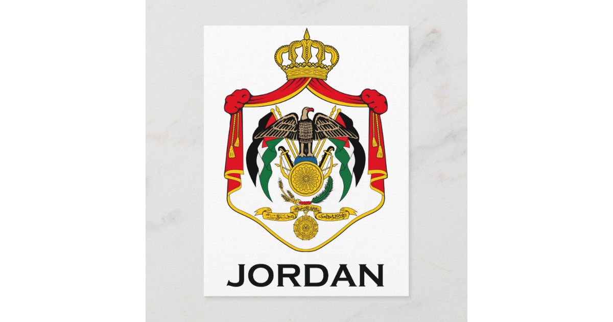 JORDAN - Emblem/Fahne/Wappen/Symbol Postkarte | Zazzle.de