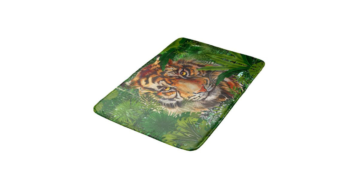 Jungle Tiger Bath Mat | Farbenfrohe Tiger Art Badematte | Zazzle.de