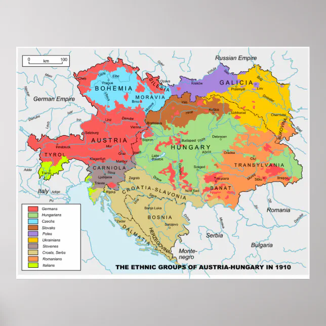 Karte des ethnischen Diversity zwischen Österreich Poster | Zazzle.de