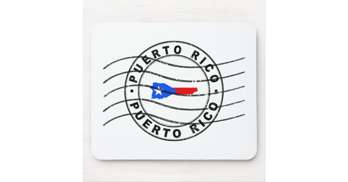 Karte von Puerto Rico, Briefmarke für Postpässe Mousepad | Zazzle.de