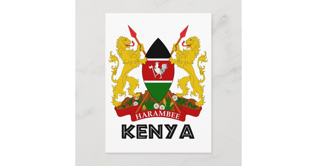 KENIA - Emblem / Flagge / Wappen / Symbol Postkarte | Zazzle.de