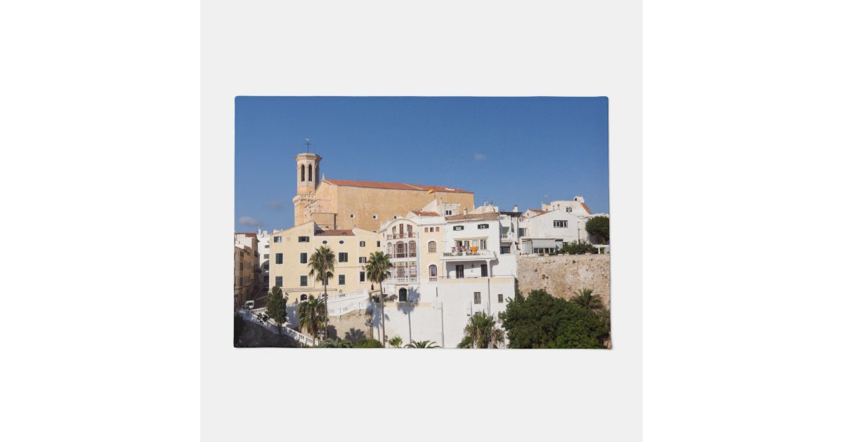 Kirche Santa Maria - Mahon, Menorca, Spanien Fußmatte | Zazzle.de
