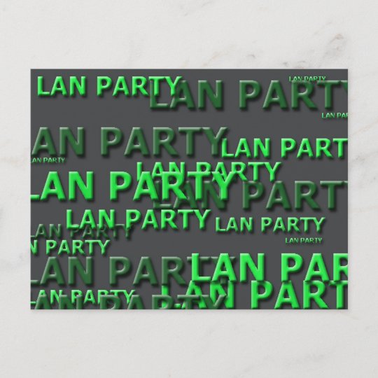 Lan-Party-Logo Einladungspostkarte | Zazzle.de
