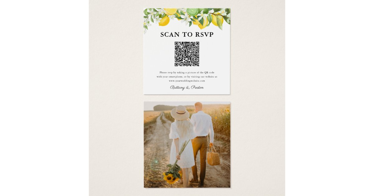 Lemon Limes QR Code Foto Wedding RSVP | Zazzle.de