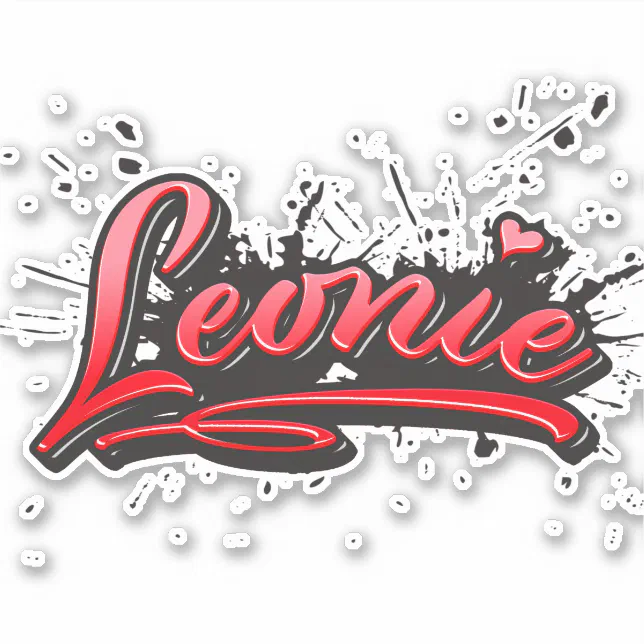 Leonie red Heart Graffiti Aufkleber Sticker | Zazzle.de