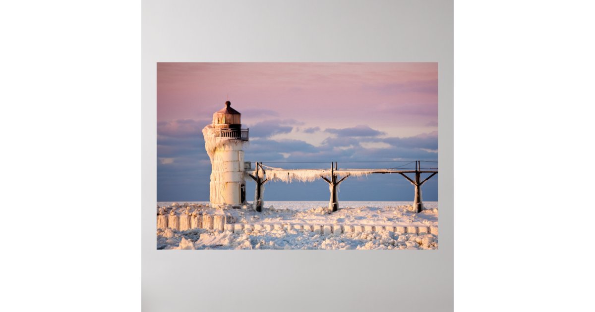 Leuchttürme | Lake Michigan Lighthouse Poster | Zazzle.de