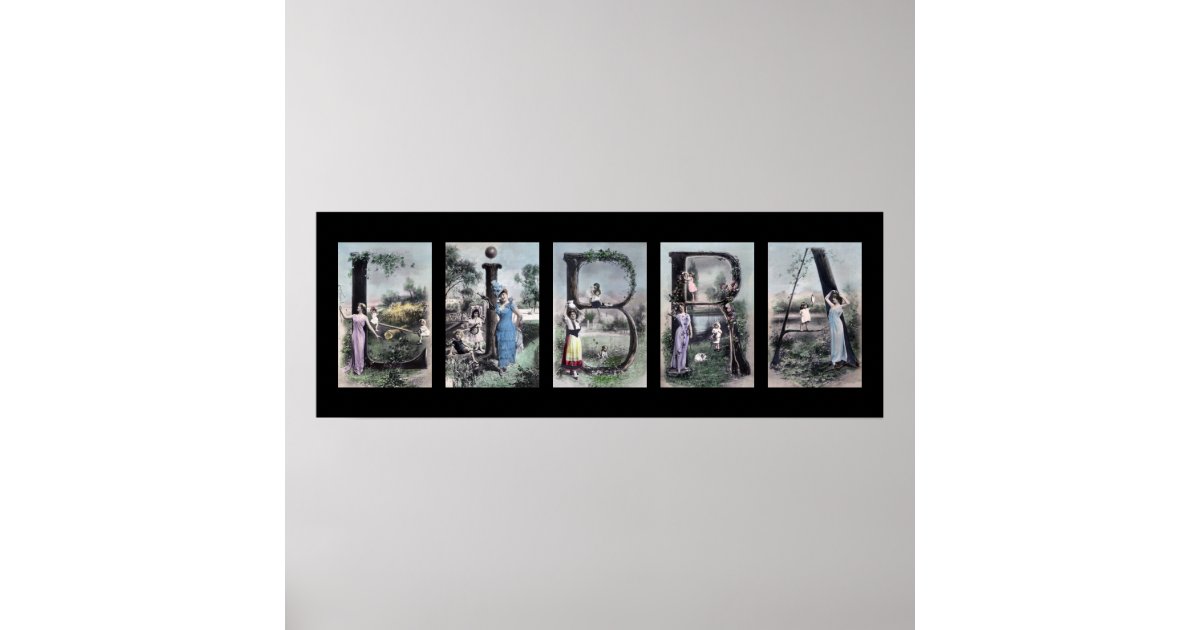 LIBRA Vintag Alphabet Letter Name Art Poster | Zazzle.de