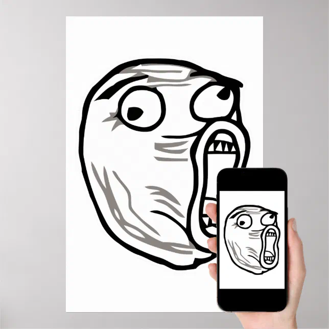 lol face meme Spaß rofl omg omfg Poster | Zazzle.de