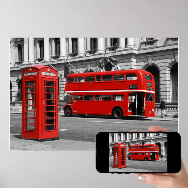 London Bus & Red Telefone Box Poster | Zazzle.de