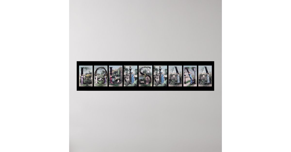 LOUISIANA Alphabet Letter Name Art Poster | Zazzle.de