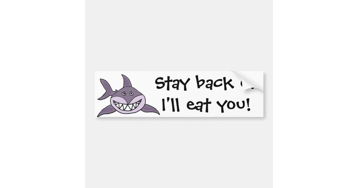 Lustiger grinsender grauer Haifisch-Cartoon Autoaufkleber | Zazzle.de
