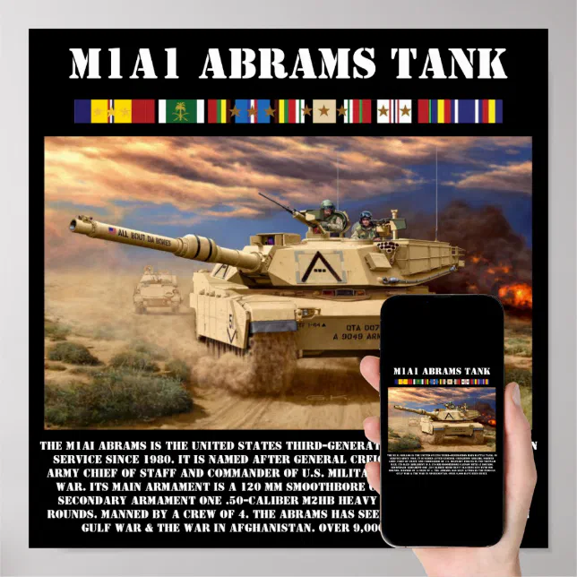 M1A1 Abrams Battle Tank Print Poster | Zazzle.de
