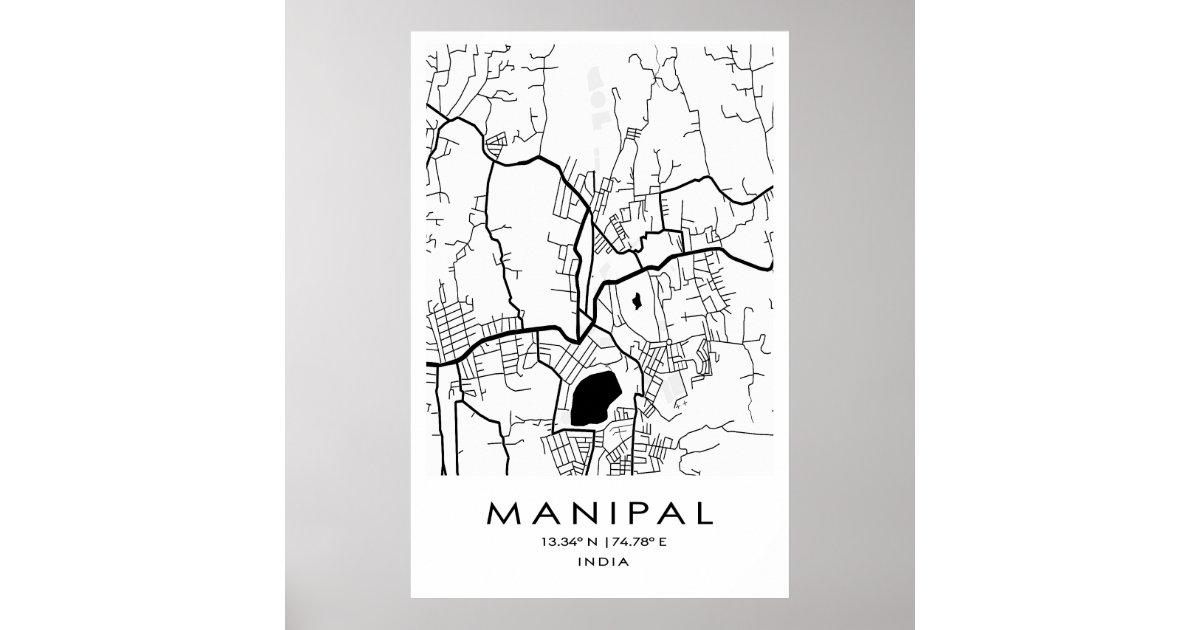 Manipal Map Poster | Karnataka| Indien | Zazzle.de