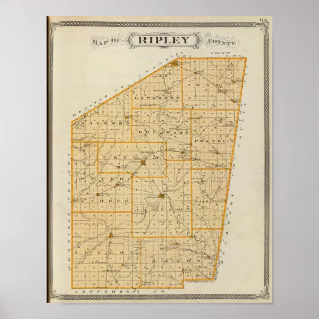 Map of Ripley County Poster | Zazzle.de