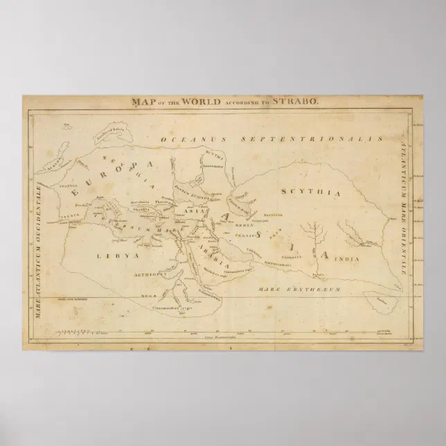 Map of the World According to Strabo Poster | Zazzle.de
