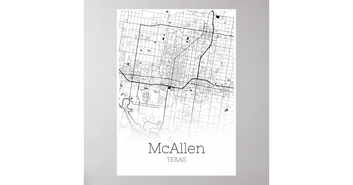 McAllen Map - Texas - City Map Poster | Zazzle.de