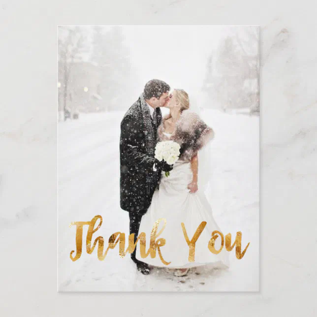 Moderne, Gold Foil Typografie, vielen Dank Postkarte | Zazzle.de