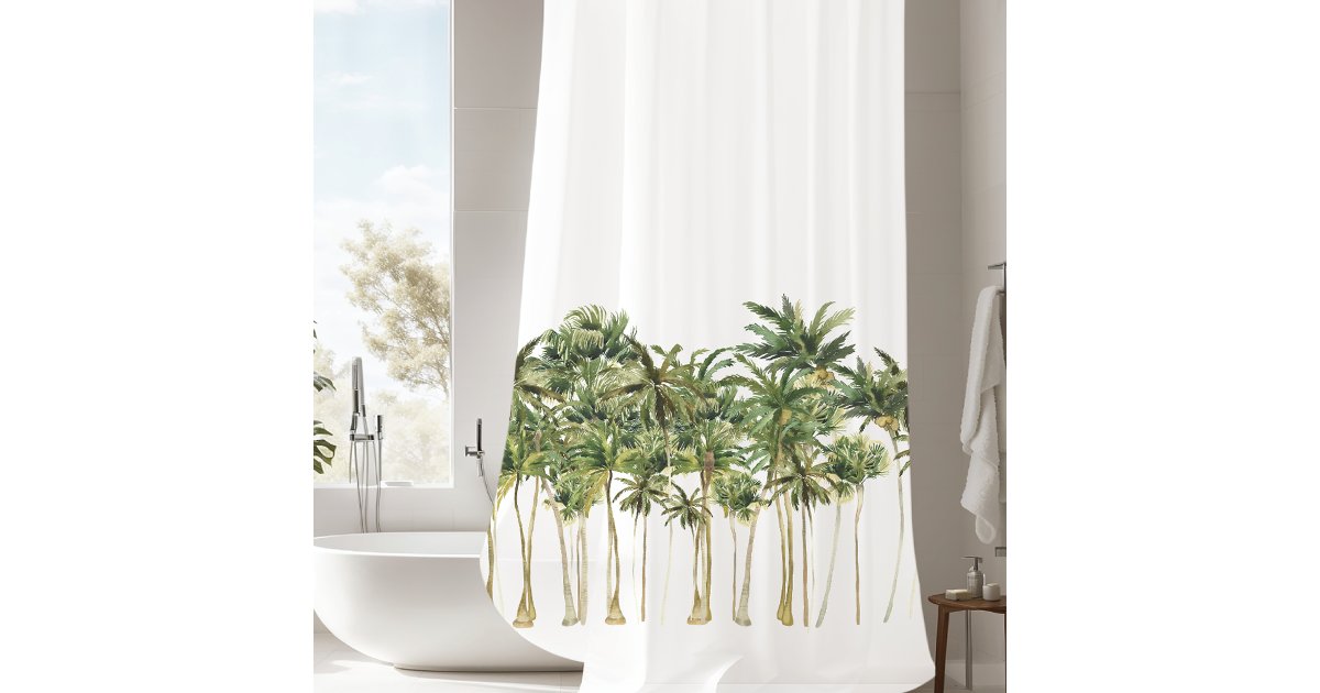 Moderne tropische Palmen Duschvorhang | Zazzle.de