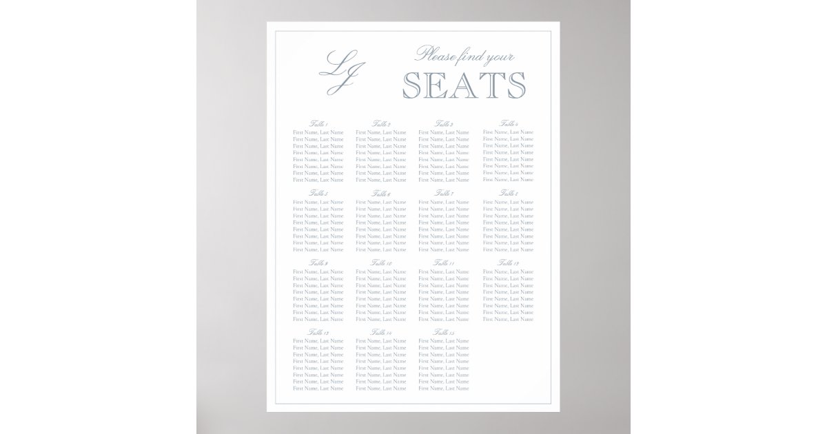 Modernes, dunkelblaues Mongram-Skript-Hochzeitssti Poster | Zazzle.de