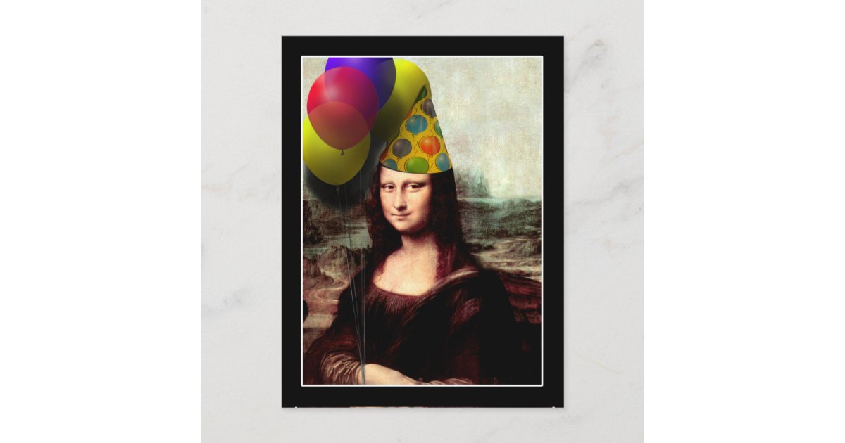 Mona Lisa Birthday Party Party Hat Postkarte | Zazzle.de