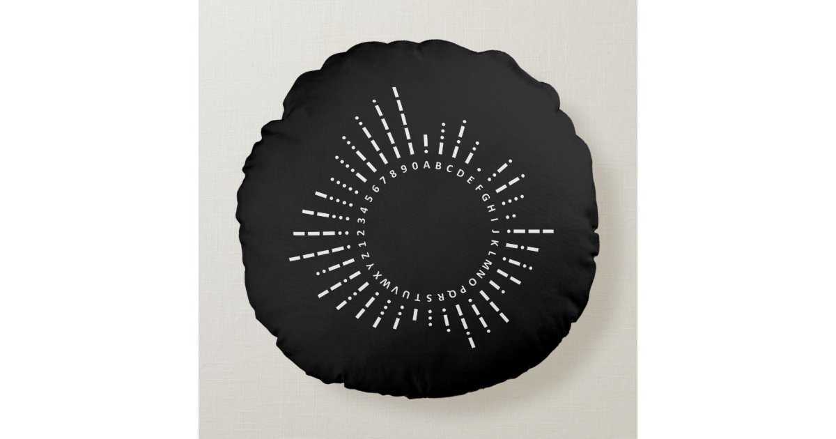Morse Code Alphabet Rundes Kissen | Zazzle.de
