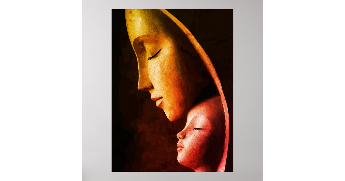Mutter- und Kindermauer Kunst Poster | Zazzle.de