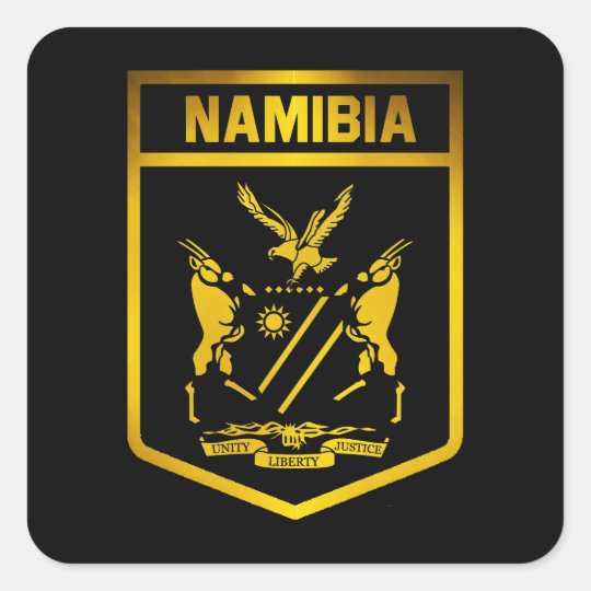 Namibia-Emblem Quadratischer Aufkleber | Zazzle.de