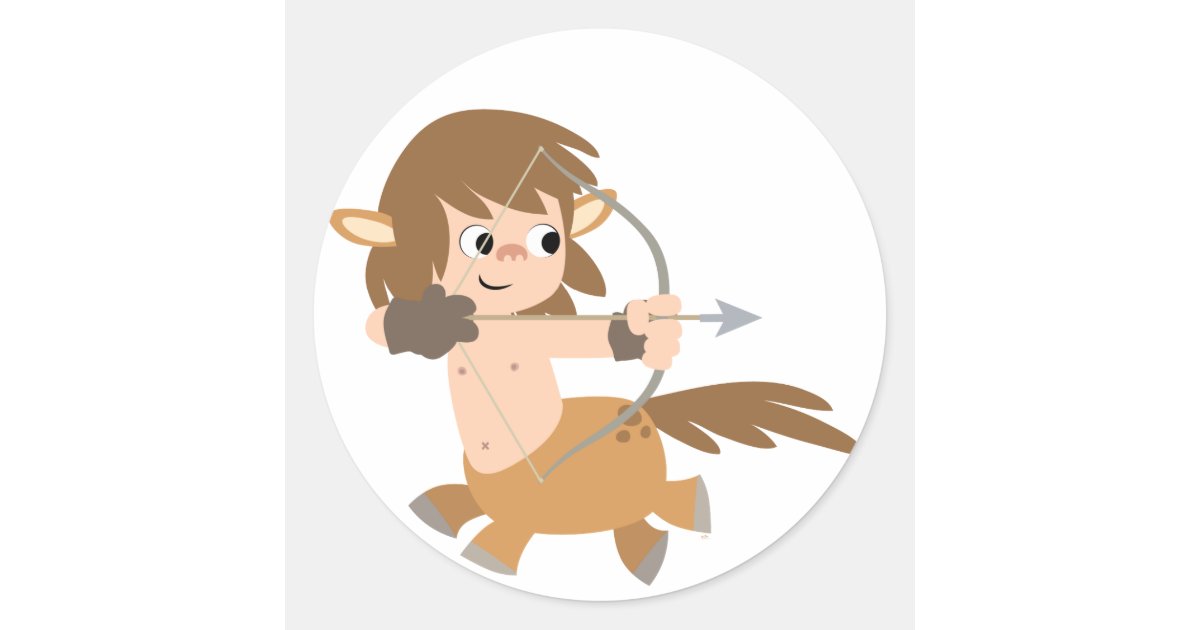 Niedlicher Cartoon Centaur Sagittarius Baby Appare Runder Aufkleber ...