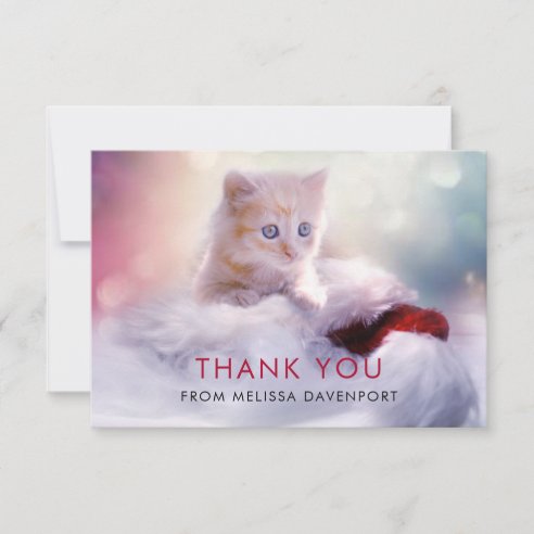 Niedlich Danke Katze Karten | Zazzle.de