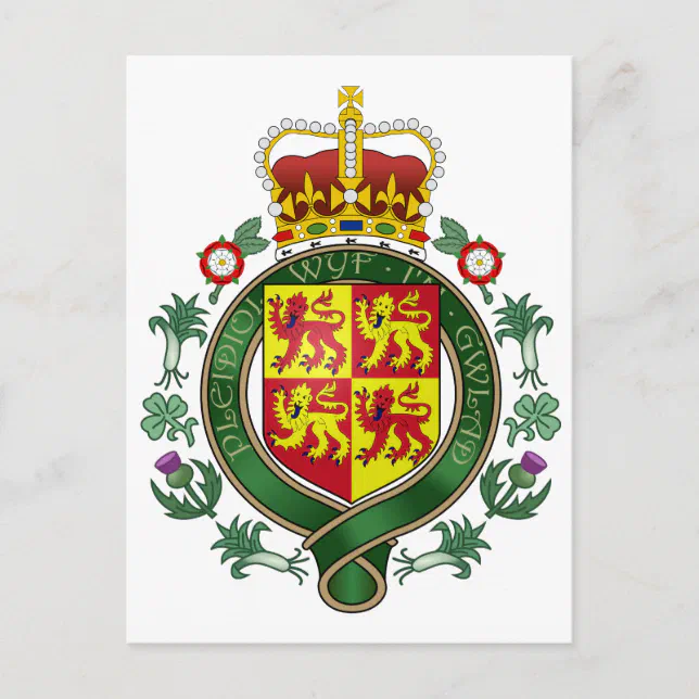 Offizieller Wales-Wappen-Heraldry-Symbol Postkarte | Zazzle.de