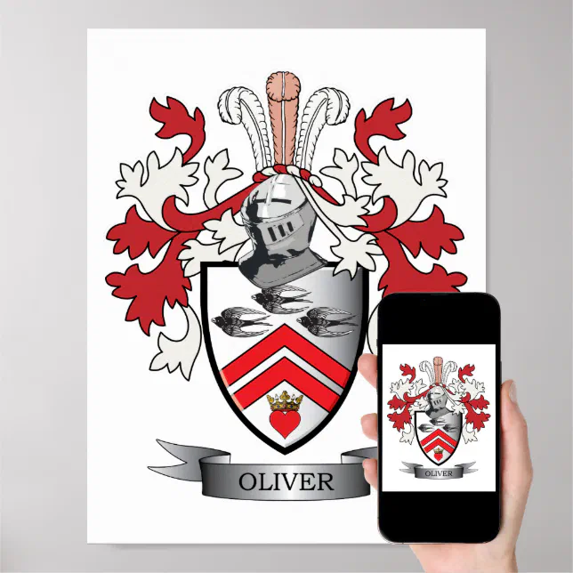 Oliver Family Crest Coat of Arms Poster | Zazzle.de