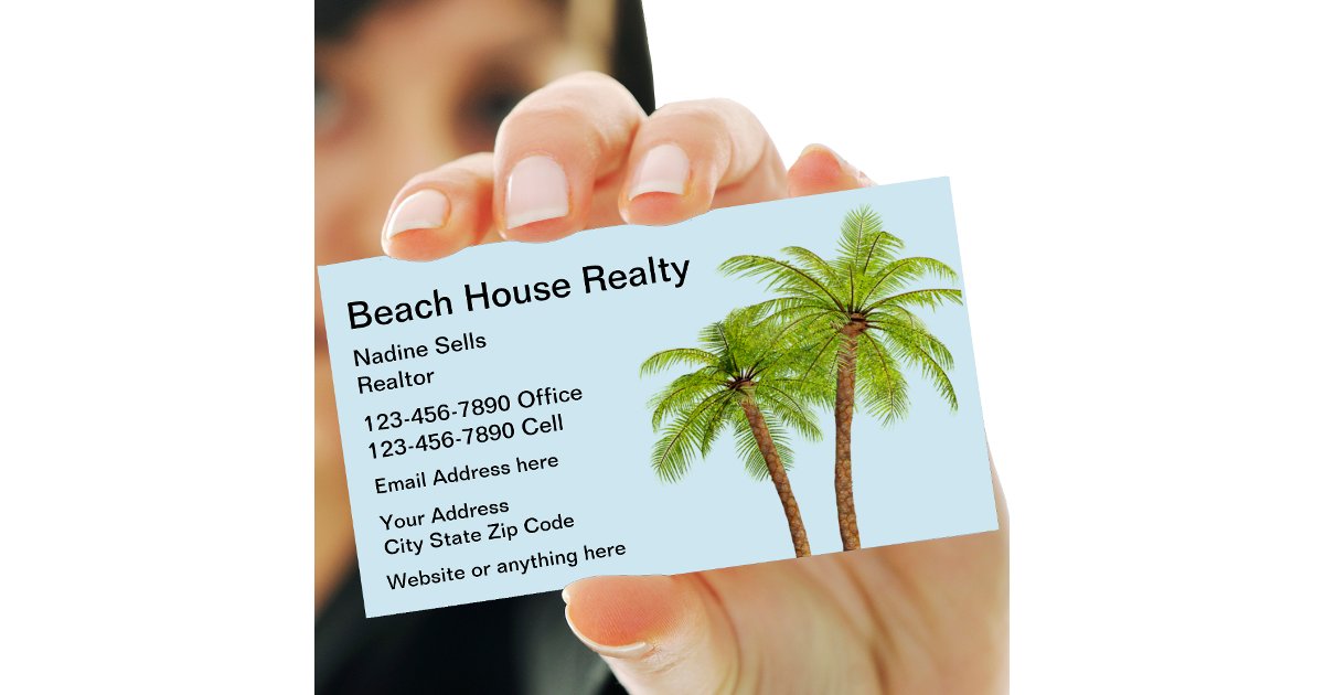 Palmen-Design für Beach Real Anwesen Visitenkarte | Zazzle.de