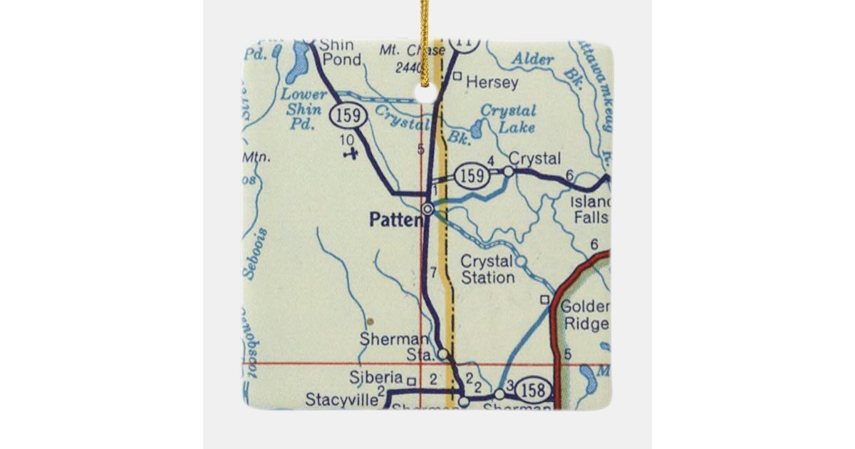 Patten Maine Vintag Map Keramikornament | Zazzle.de
